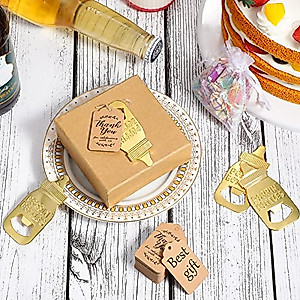 50 Pcs Baby Bottle Opener Baby Shower Party Favor Opener Cute Baby Bottle Shaped Bottle Opener Baby Shower Return Gifts for Guest Wedding Party Souvenir Kids Birthday Party (Gold, Classic Style)