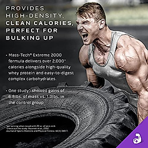 MuscleTech Mass Gainer Protein Powder, Mass-Tech Extreme 2000, Muscle Builder Whey Protein Powder, Protein + Creatine + Carbs, Max-Protein Weight Gainer for Women & Men, Triple Chocolate, 20 lbs