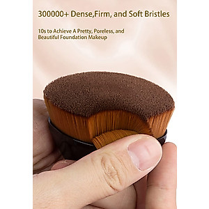 Foundation Makeup Brush for Blending Liquid, Cream Concealer or Flawless Cosmetics,makeup brushes with Bonus Protective Case, liquid foundation brush for face,foundation brush for liquid makeup(Black)