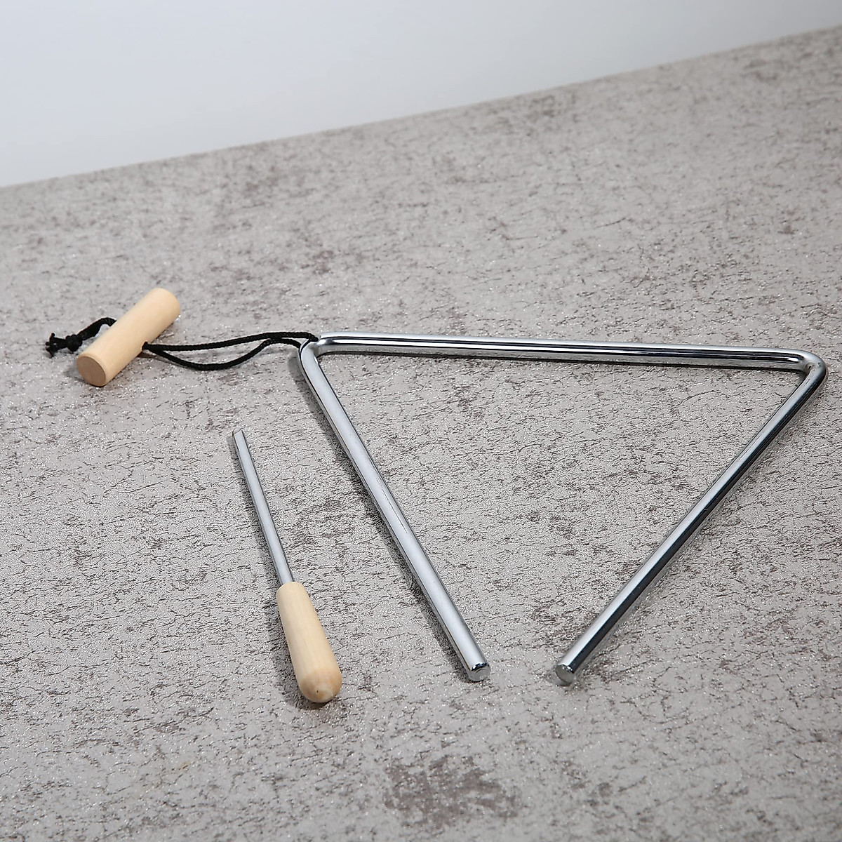 8 Inch Musical Triangle Instrument, Steel Triangle Percussion Bell With Striker