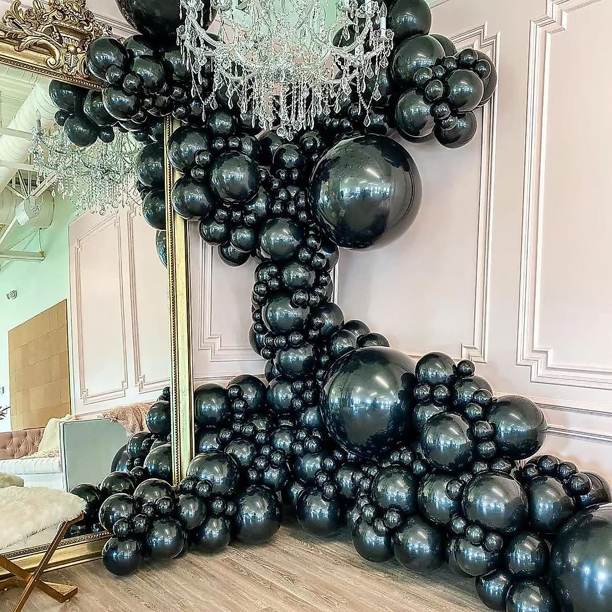 Black Balloons 55 pcs Black Party Latex Balloon 18inch 12inch 5inch for Birthday Baby Bridal Shower Wedding Party Decorations