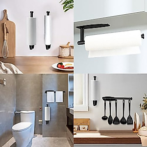 Paper Towel Holder, Paper Towel Roll Rack - Under Cabinet Paper Towel Holder for Kitchen, Stainless Steel Paper Towel Holder Wall Mount, Self Adhesive or Drilling Paper Towel Bar, Paper Towel Rack