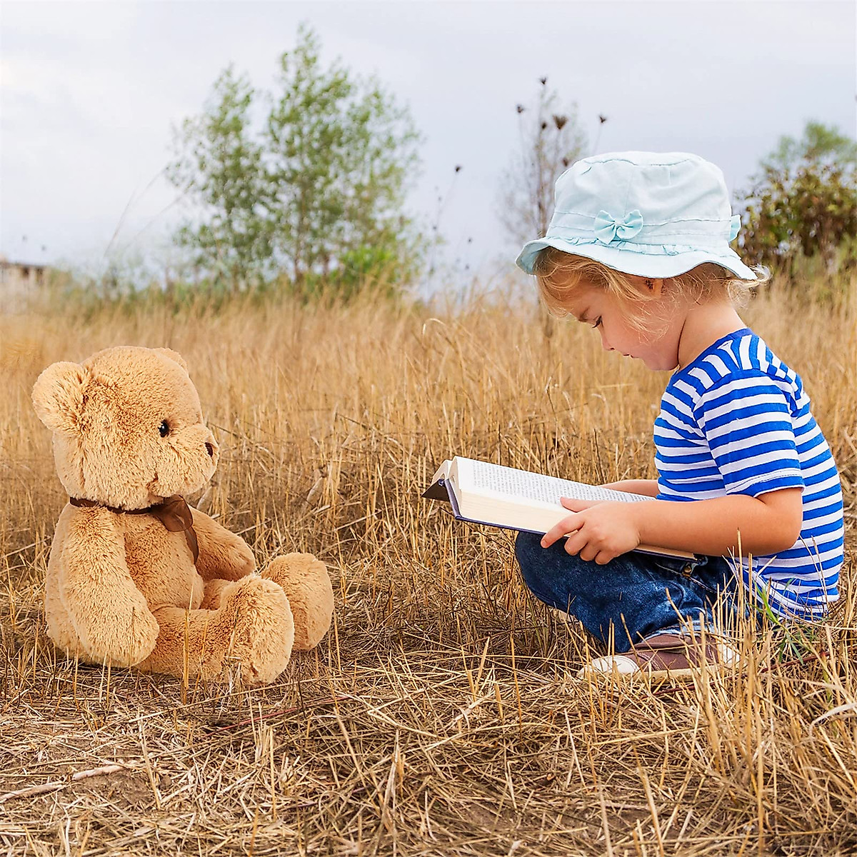 HyDren 2 Pack Plush Bear Stuffed Animals 18 Inch Cute Stuffed Bear Cuddly Bears Plush for Graduation Children's Day Birthday Baby Shower Party Favor Gifts