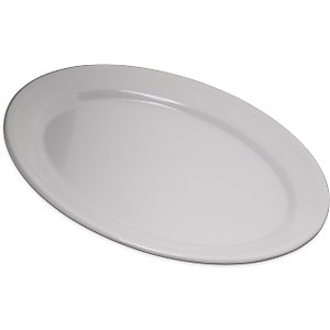 Carlisle FoodService Products 4356002 Dallas Ware Melamine Oval Platter Tray, 12" x 8.50", White (Pack of 24)
