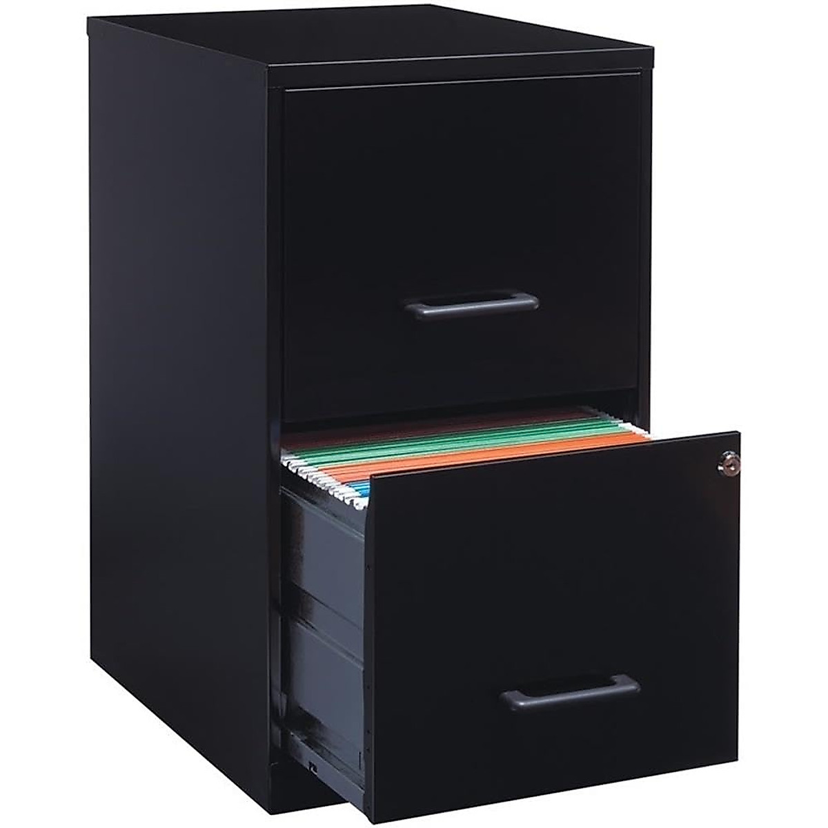 Scranton & Co Metal 2 Drawer Letter File Cabinet in Black