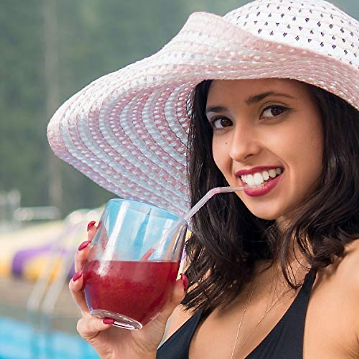 ALINK 500-Pack Clear Flexible Drinking Straws, Plastic Disposable Bendy Straws - 7.75" x 0.23"