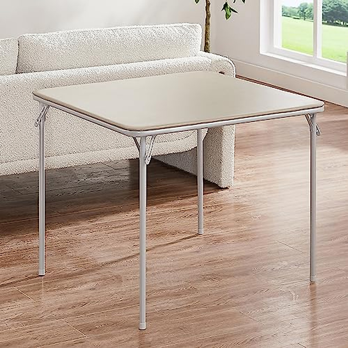 VECELO Kids Folding Activity Table and Chairs 5 Pcs, Portable, with Ultra Soft PU Padded Cushion, 5 Piece Set, Black