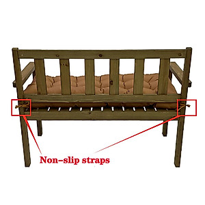 SEAHOME Waterproof Indoor/Outdoor Garden Bench Seat Cushions,Tufted Loveseat Cushion for Patio Furniture,Swing, Wicker, Garden Bench, Indoor, Shoe Storage, Window (51.1 X 19.6 Inch, Light Grey)