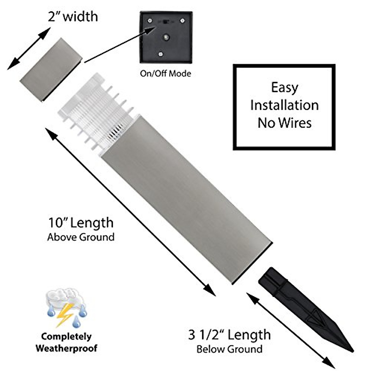 Morvat LED Solar Path Lights, Solar Walkway Lights Pathway Lights Solar Powered Solar Pathway Lights Yard Lights Outdoor Solar Powered Stainless Steel & Durable Plastic Waterproof, White Light, 8 Pack