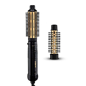 Conair 2-in-1 Hot Air Brush and Curling Comb, Hair Styling Tools & Appliances, Black/Gold