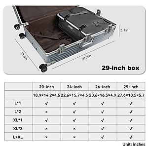 TABITORA Portable Hanging Travel Shelves Bag Packing Cube Organizer Suitcase Storage Large Capacity (Grey XL)