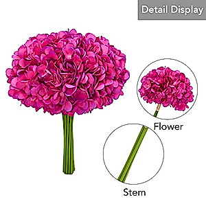 Softflame Artificial/Fake/Faux Flowers - Hydrangea Bundle Purple Color, Pack of 5, Totally 20 Heads, for Wedding, Home, Party, Restaurant