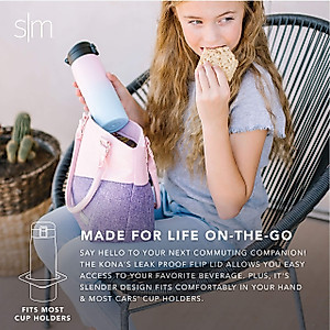 Simple Modern Insulated Lid Replacement | Reusable Lid ONLY Fits Simple Modern, S|M Kona | Thermos Lid for Travel Coffee Mug or Commuting Tumbler | Flip Lid | Kona Collection | Midnight Black