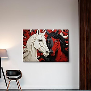 Majestic Black Stallion Galloping In The Clouds, Black Horse On Salt Flats, Canvas Print, Black Horse Print, Black Horse Wall Art