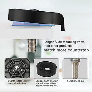 Kitchen Sink Glass Rinser,Faucet Glass Rinser for Kitchen Sinks,Bottle Washer,Kitchen Sink Accessories,Extended Threaded Rod,Black Cup Washer for Sink