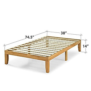 ZINUS Moiz Wood Platform Bed Frame / Wood Slat Support / No Box Spring Needed / Easy Assembly, Natural, Twin