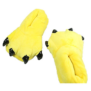 MizHome Unisex Soft Paw Claw Home Slippers Animal Costume Shoes Yellow