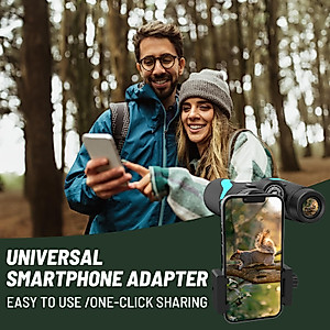 15x55 HD Binoculars for Adults High Powered, Large View Binoculars BAK4 Prism Waterproof Binoculars -Lightweight Binoculars for Bird Watching Hiking Travel Cruise Trip with Phone Adapter(Blue)