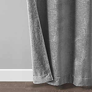 Madison Park Luxe Chenille Window Curtain Pair, 42" W x 108" L, Grey