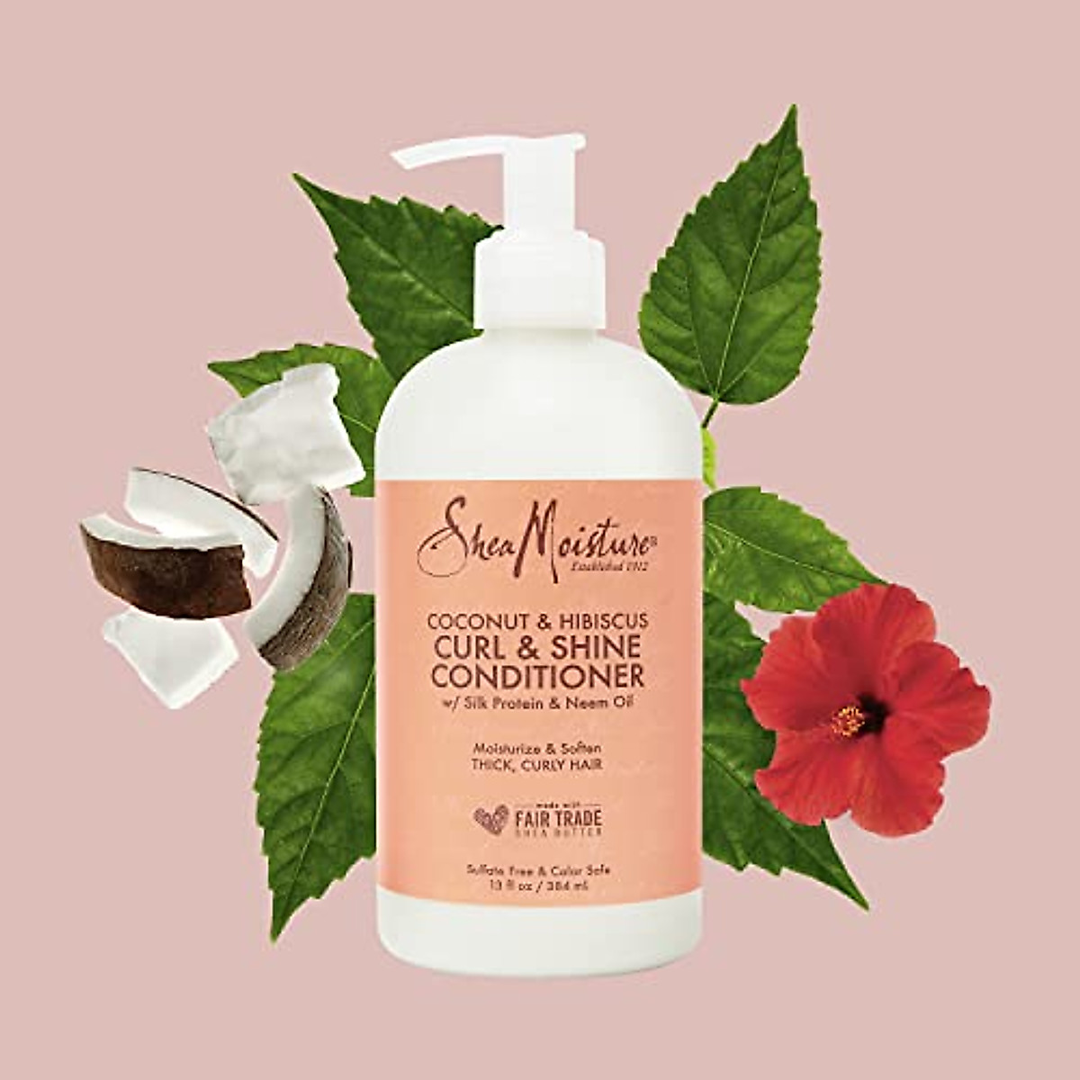SheaMoisture Conditioner Curl Shine Silicone for Curly Hair Coconut Hibiscus Moisturize & Define 13oz