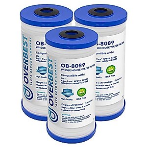 Overbest AP810 Whole House Water Filter, Replacement for 3M Aqua-Pure AP810, AP801, AP801-C, AP801T, AP801B and AP811 Water Filtration Systems, Whirlpool WHKF-GD25BB (3 Pack)