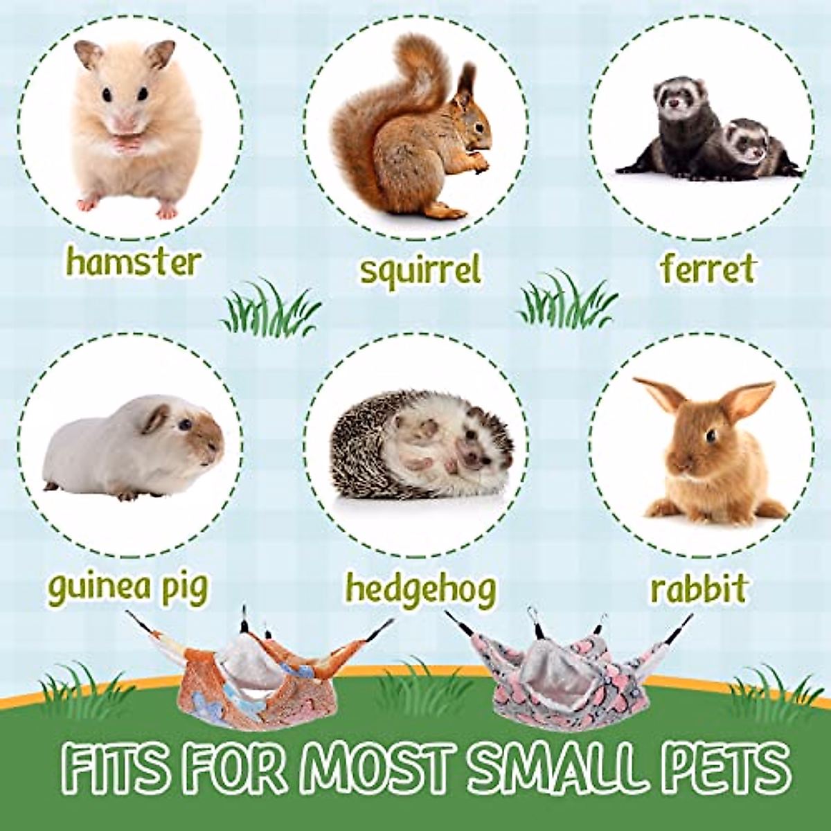 Silkfly 20PCS Guinea Pig Hammock Rat Hammock for Cage Pet Small Animal Hanging Hammock Hamster Ferret Bunkbed Hammock Cage Toy for Small Animals Chinchilla Parrot Sugar Glider Ferret Squirrel