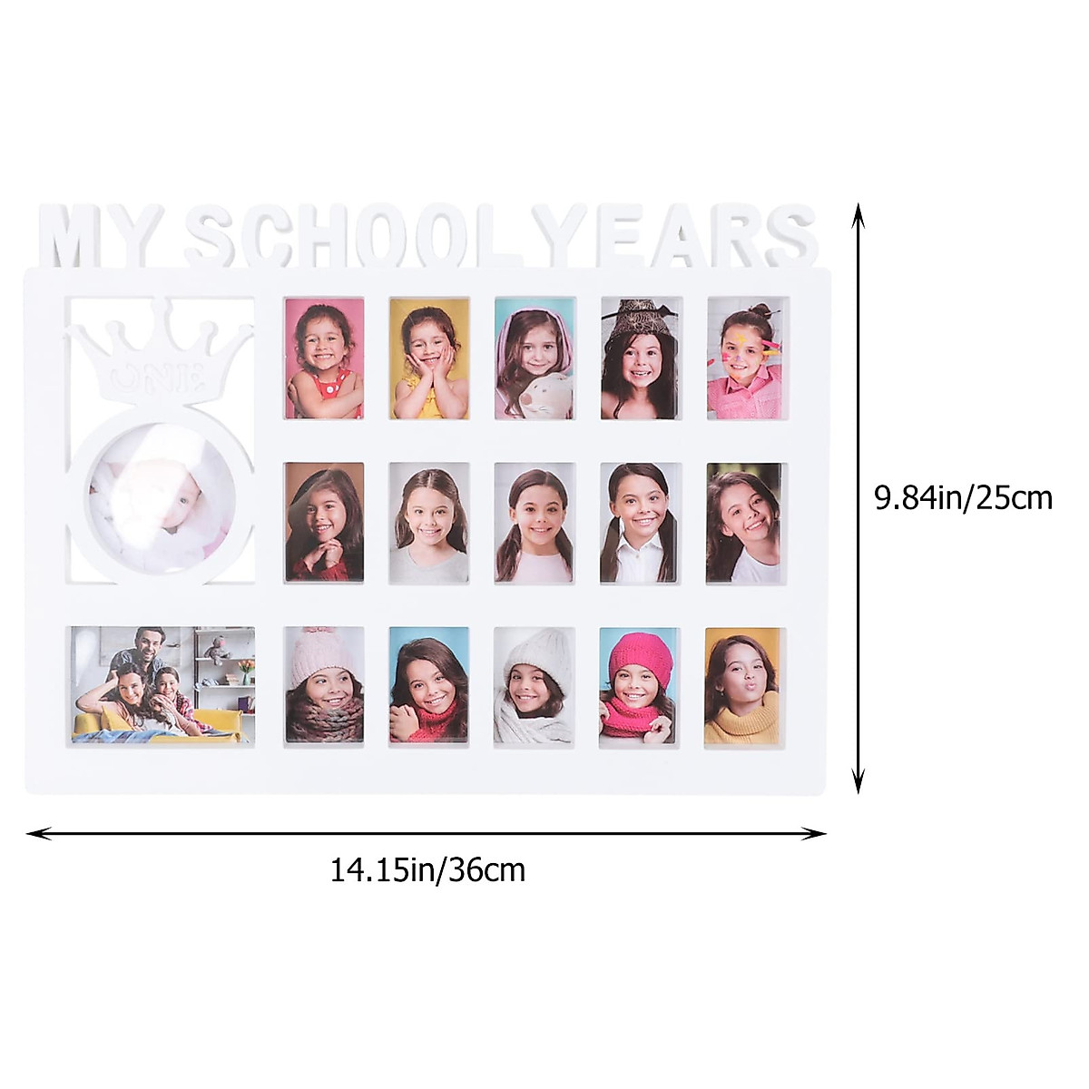 Veemoon Picture Display Frame First Year Picture Frames Growth Photo Frame School Years Picture Day Collage Frame Tablescape Decor School Years Photo Mat Baby Picture Holder White Plastic