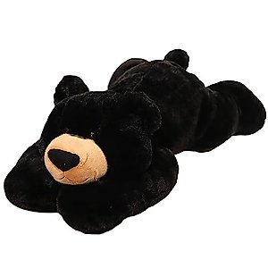 GHTMONY Black Bear Stuffed Animals, Bear Plushies Stuffed Animal Throw Pillows, Cute Plush Toy Body Pillow Gifts for Boy Girl Kids and Adults