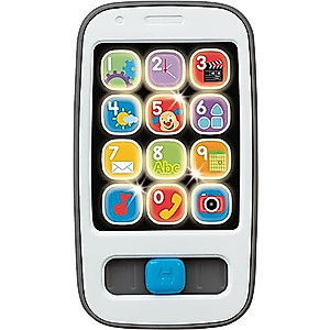 Fisher-Price Laugh & Learn Baby & Toddler Toy Smart Phone with Music Lights & Learning Songs for Ages 6+ Months, Gray