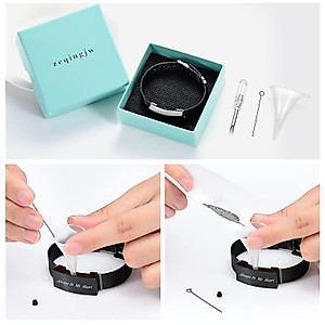 zeqingjw Adjustable Cremation Jewelry Urn Bracelet for Ashes Personalized Message Urn Bangle for Women Men Memorial Keepsake-Forever in My Heart