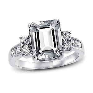 Gemsonclick Created-Cubic-Zircon Solitaire Ring 925-Sterling-Silver Sparkling Diamond Accents Chakra Healing Fashion Jewellery for Women Available in Size : 13