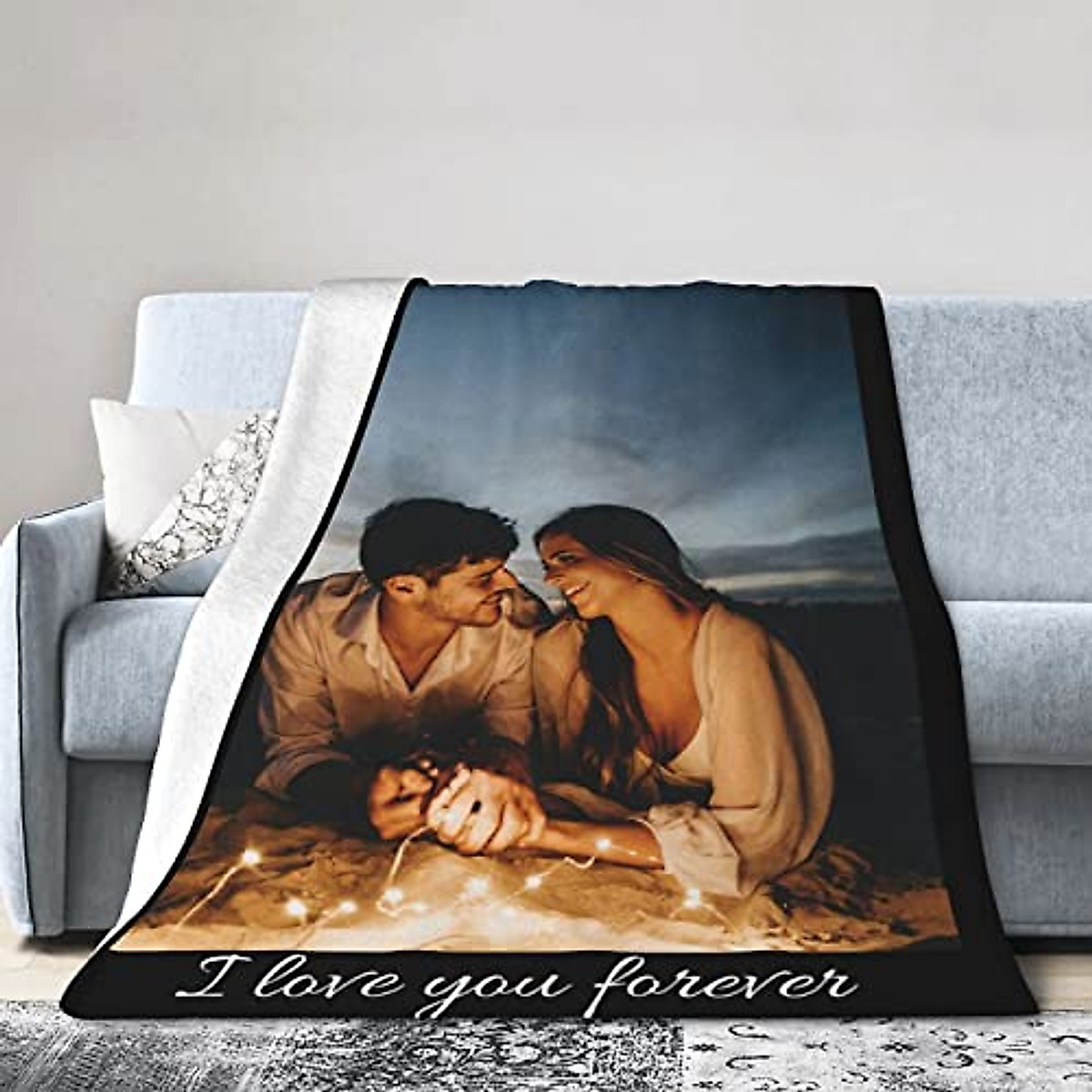Custom Blanket with Picture Collage Customized Throw Blankets,Adult Kid Birthday Christmas Birthday Wedding Gifts Personalized for Dad Mom,Kids,Dogs,Friends or Couples Photo 40"x30"