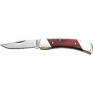 Uncle Henry LB3 Brown Bear 5.1in High Carbon S.S. Folding Knife with a 2.2in Clip Point Blade and Wood Handle for Outdoor Survival, Camping and Hunting