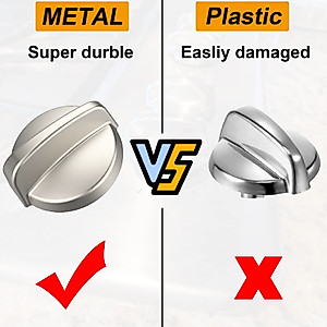 WB03T10325 Burner Control Knob Metal Stove Knobs, for General Electric (GE) A Cook top/Stove/Oven Replace AP5690210 PS3510510 (6 PCS)