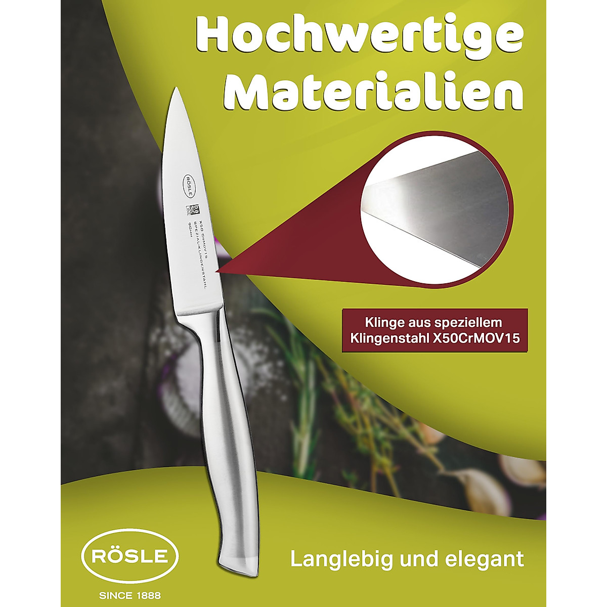 Rosle Basics Line Stainless Steel Pairing Knife, 3.5-inch Blade