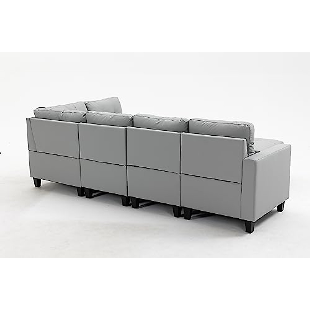 UBGO Sectional, Living Room Furniture Set,L-Shaped Modular Sofas with Left & Right Arm, Corner Chair, Ottomans Table,Extra Wide Chaise Lounge Couch for Home, Apartment (Gray)