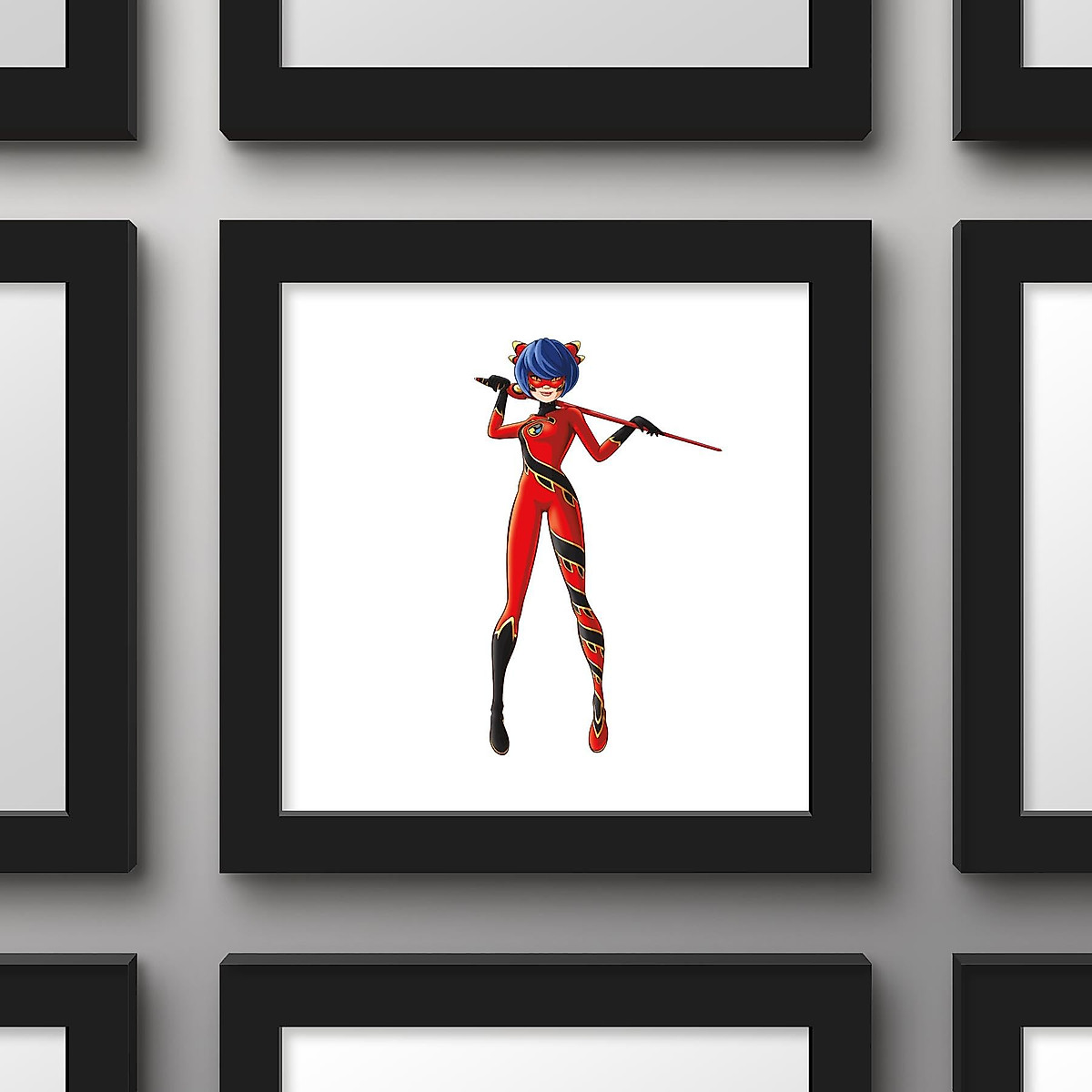Trends International Gallery Pops Miraculous: Tales of Ladybug & Cat Noir - Kaolong Wall Art Wall Poster, 12.00" x 12.00", Black Frame Version