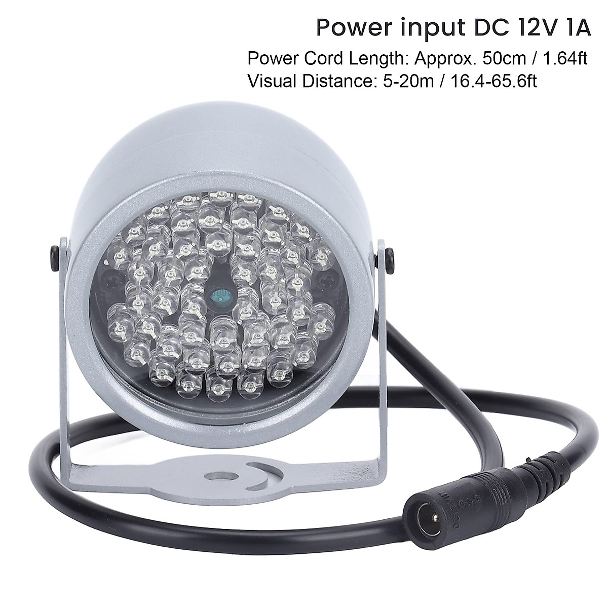 plplaaoo Night Vision Infrared Light, IP5 Rainproof 48 LEDs IR Infrared Light, Intelligent Waterproof Infrared Night Vision Light for Indoor or Outdoor Surveillance Camera Parking Lot, Fill Light