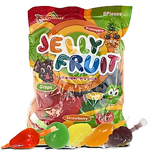 Apexy Jelly Fruit, Tiktok Candy Trend Items, Tik Tok Hit or Miss Challenge, Assorted Fruit Shaped Jelly, Strawberry, Mango, Apple, Pineapple, Grape. 9.87oz.