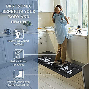 Hoikwo Wolf Decor Anti-Fatigue Comfort Kitchen mat for Standing, Kitchen Decor Wolf Gift Rugs and Mats for Men