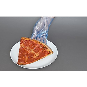 Daxwell Poly Gloves, Easy-Fit Food Prep Gloves, Header Gloves, One Size Fits All, Blue, With Wall Mount, F10003538 (Case of 1,000, 20 Cards of 50)