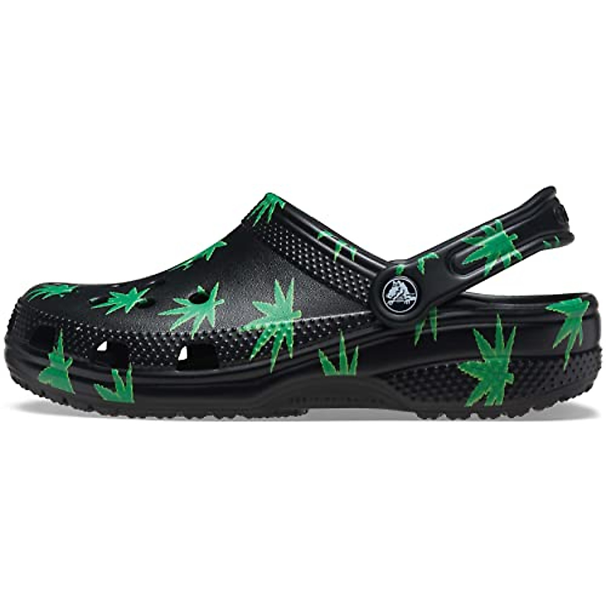 Crocs Unisex Classic Hemp Leaf Clogs, Half Baked and Weed Graphics, Black, Numeric_8 US Men