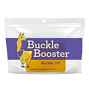 BPA-Free Car Seat Belt Buckle Booster Yellow (Size: Short, Model: Wrap-Around) - Snaps Around Receptacle - Gift Fun Kid Safety Stickers - Raises and Stabilizes Your Receiver (3-Pack)