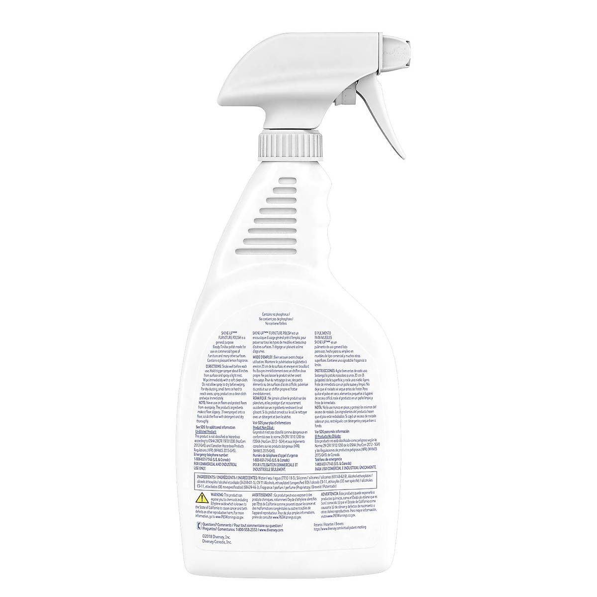 Diversey, DVO4995480, Shine-Up Lemon Furniture Polish, 1 / Each, White, 32-Ounce