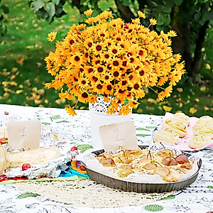 Uieke 6 Bundles Sunflowers Artificial Flowers Daisy Mums Fake Flowers Outdoor UV Resistant No Fade Fall Flowers 24 Stems Greenery Shrubs Indoor Outside Home Wedding Office DIY Garden Décor (Yellow)