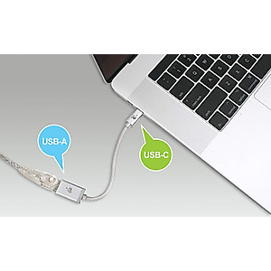 IOGEAR 4 Port USB 2.0 Switch - Auto Printer Switch - USB-A to USB-C Adapter Kit - Manually or Auto Control - LEDs Indicate - Plug N Play - GUB431CA1KIT