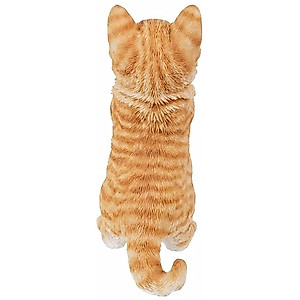 Garden Cat Statue Decorative Outdoor Figurine, Fairy Art Yard Décor Statue for Patio Lawn, Home Office Ornaments Housewarming Gifts (Orange)