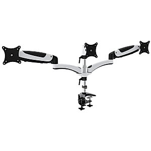 SIIG Triple Monitor Gas Spring Desk Mount Arm Stand - Holds 13" to 24" Screens, Up to 17.6lbs Each, VESA 75x75 or 100x100
