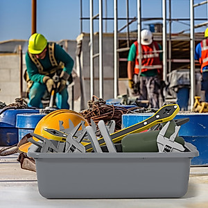 Xeabia 34 L Plastic Utility Bus Tubs, Large Commercial Bus Trays, Gray, 4 Packs