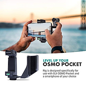 Movo OPR-50 Smartphone Video Rig Compatible with DJI OSMO Pocket 1, 2 - Includes Smartphone Mount and 2X Shoe Mount for Video Microphone, Video Light, and More - Phone Stabilizer for Video Recording